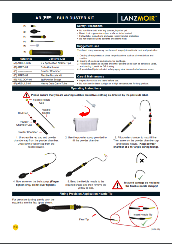Instructions Menu - Lanzmoir™